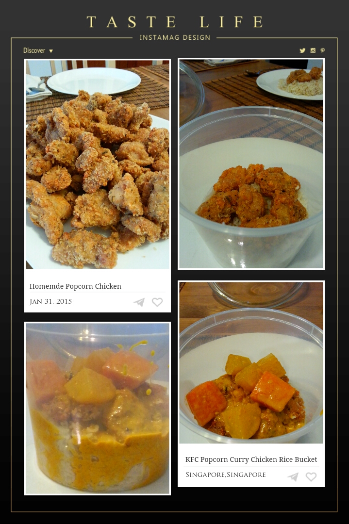 Hani's Kitchen: KFC Popcorn Curry Chicken Rice Bucket